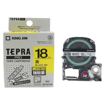 锦宫标签机色带18MM黄底黑字