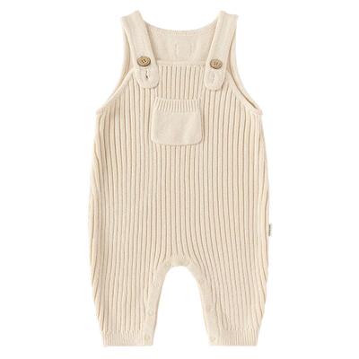 babylove婴儿背带裤春秋款毛线裤子宝宝纯色针织裤外出保暖连体裤