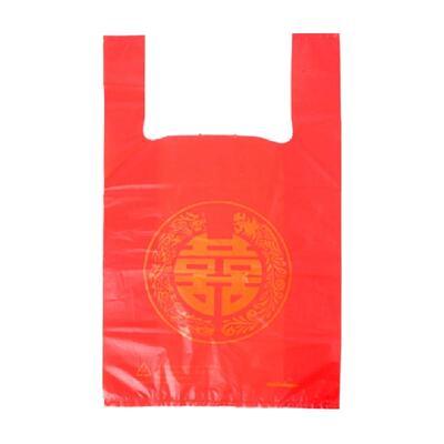 达福芮红色喜字福字特厚塑料袋
