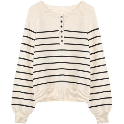 LAGOGO海魂亨利领经典条纹针织衫