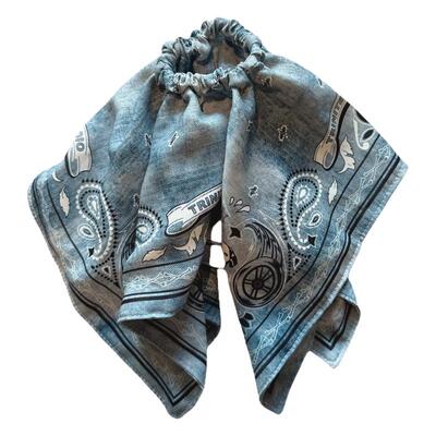 牛仔街头感要过花团大方巾式发圈