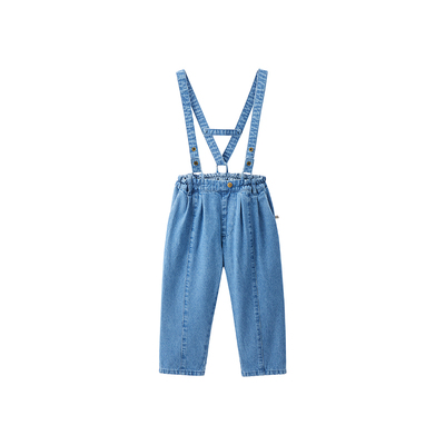 WirraWirra北欧风男女宝宝可拆卸背带牛仔裤廓形腿裤宝宝休闲长裤