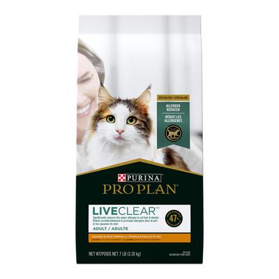 冠能LiveClear畅抚成猫粮鸡肉三文鱼味进口防猫毛抗过敏原3.18kg