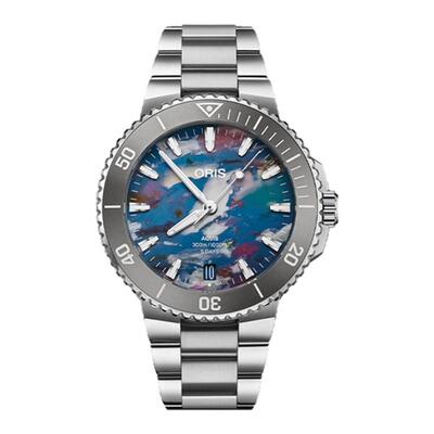 【品牌直营】ORIS豪利时自主机芯New Aquis Upcycle日历机械腕表