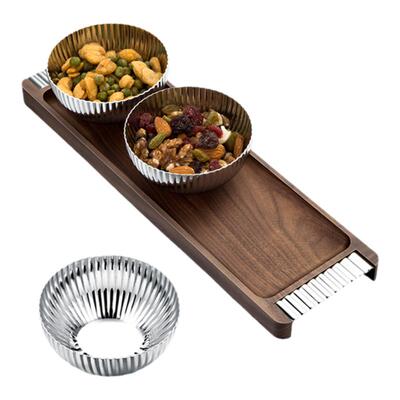 摩登MODERN轻奢胡桃木干果盘北欧