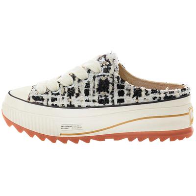 EXCELSIOR厚底增高半拖帆布鞋