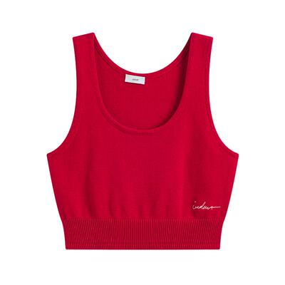 ICE DUST x LOOKNOW2026春夏新款多色U领棉纱刺绣背心休闲百搭