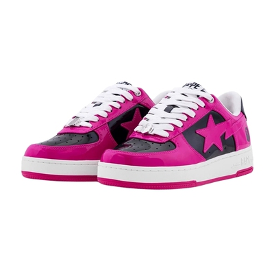 BAPE撞色星标亮面休闲鞋