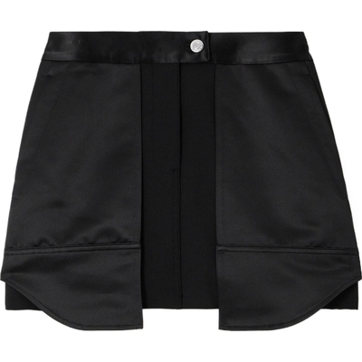 Helmut Lang 夏女缎面绉纱迷你半身裙