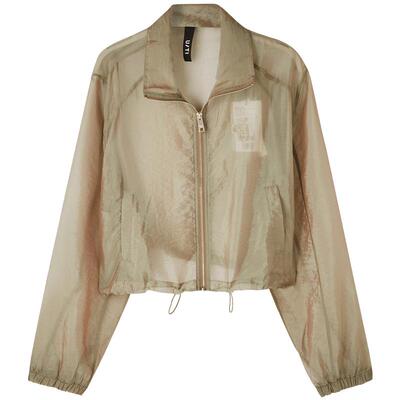 U/TI欧根纱V领短外套女 百搭简约户外风休闲上衣尤缇2025夏季新款