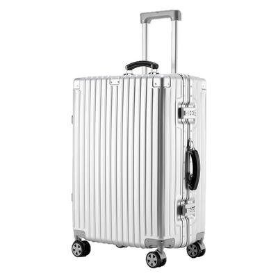 ELLE铝框行李箱女拉杆箱仿皮把手20寸旅行箱登机箱大容量密码箱子