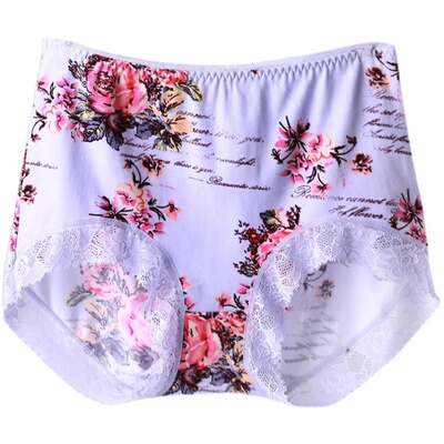 4条85-230斤高腰蕾丝内裤纯棉