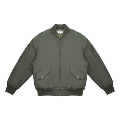 原创简约短款军绿飞行员夹克外套