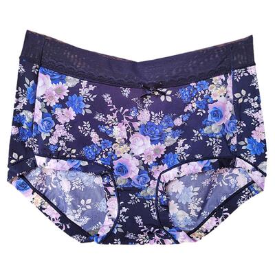 彩田内裤冰丝印花平脚抗菌速干薄