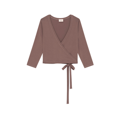 REPETTO丽派朵 女士栗棕色中袖围裹上衣栗棕色2026春季新品