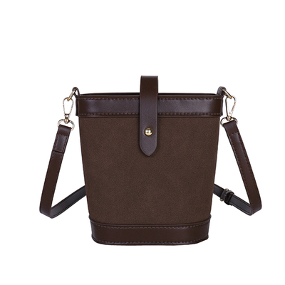 高级感磨砂复古水桶包