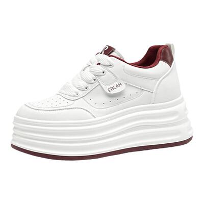 EBLAN/伊伴厚底增高板鞋女2025春季新款百搭时尚休闲鞋舒适小白鞋