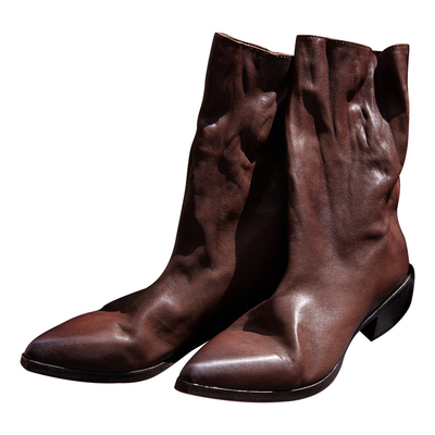 Le'Murmure瘦瘦靴水洗植鞣牛皮