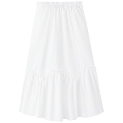 慕兔韩系木耳边不规则半身裙