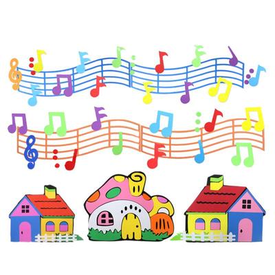 气球音符五线谱房子黑板报墙贴画