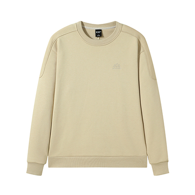 拓路者休闲无帽卫衣男款春秋季深灰圆领加绒加厚套头衫外套上衣