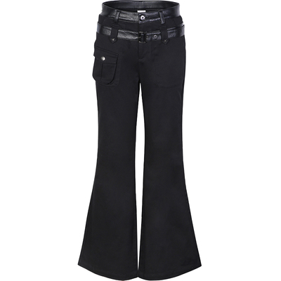 GUUKAHERO双腰头辣妹风喇叭裤