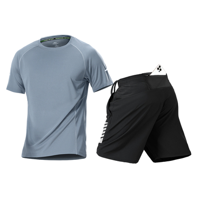 跑步运动套装男夏季速干可放手机