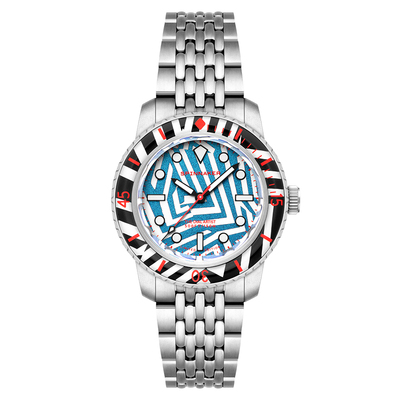 三角帆艺术家联名迷彩机械表