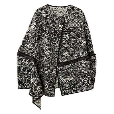 宝诗黎蝙蝠袖提花外套