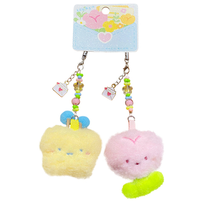 对扣钥匙扣汽车钥匙情侣毛绒