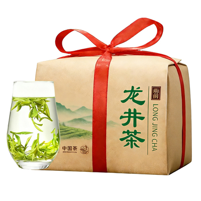 特一级龙井茶新茶明前绿茶豆香浓香茶叶自己喝礼盒装纸包雨前头采