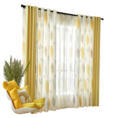 新款美式北欧植物树叶落地棉麻