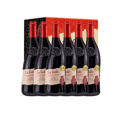 【自营】法国芙华歪脖子红酒隆河干红葡萄酒整箱礼袋礼盒750mlx6