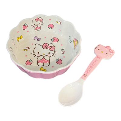 水果沙拉盘密胺花边型卡通可爱