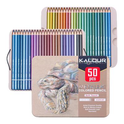 Kalour50色油性金属色彩铅铁盒装