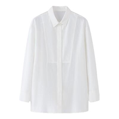 BLINK/真丝棉透感衬衫随性造型高密不易皱极简廓形拼接解构衬衫