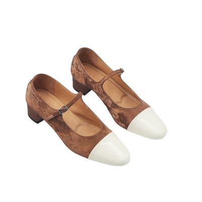 中跟百搭玛丽珍鞋圆头复古