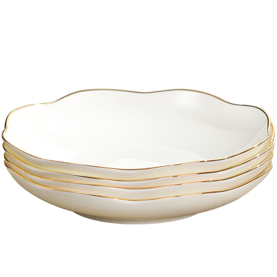 金边荷口饭盘点心盘金边