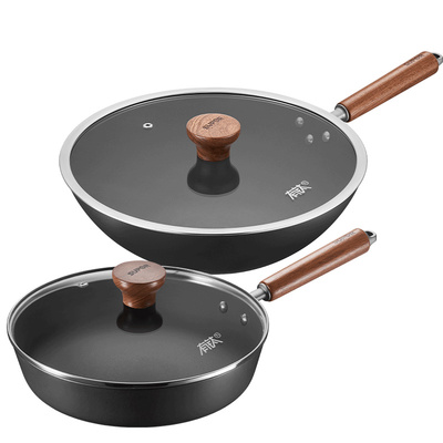 苏泊尔无涂层有钛铁不粘锅具套装