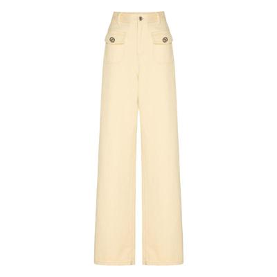 线上专享hply young新款女前口袋阔腿牛仔长裤设计感小众