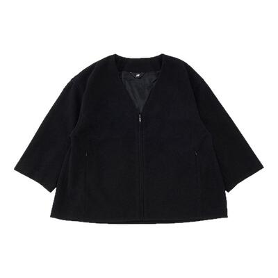 NB女款外套无领纯色休闲百搭大衣