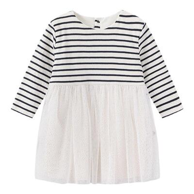 法国小帆船条纹公主连衣裙