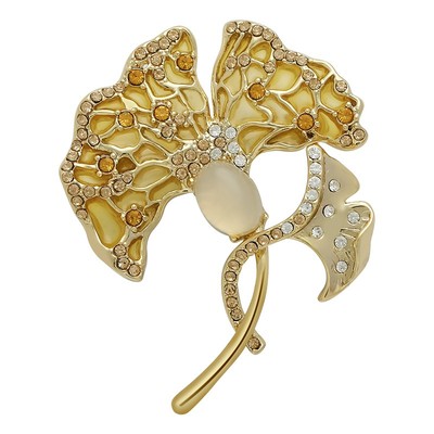 Eternelle波希米亚风银杏叶胸针