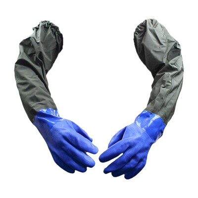 渔业挖藕防水加长手套抓鱼防刺男