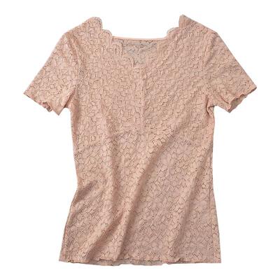 打底衫花边短袖内搭镂空假领子