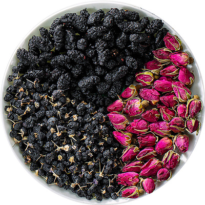 月销5万+黑枸杞桑葚干玫瑰花茶