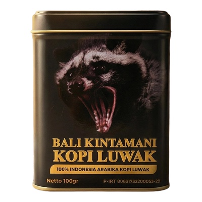 印尼原装WORCAS猫屎咖啡巴厘岛KINTAMANI阿拉比卡罐装咖啡豆粉