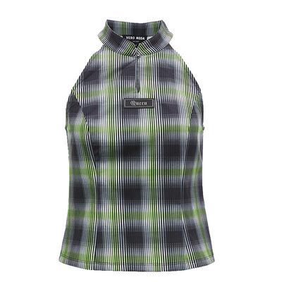 VeroModa辣妹短款格纹背心女