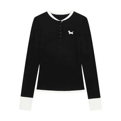 BIPOLAR亨利领假两件T恤显瘦