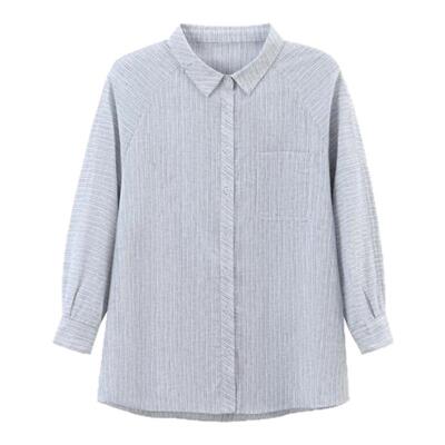 bbfer本依凡25年春季条纹衬衣女宽松休闲亚麻衬衫外套WYSCY1166